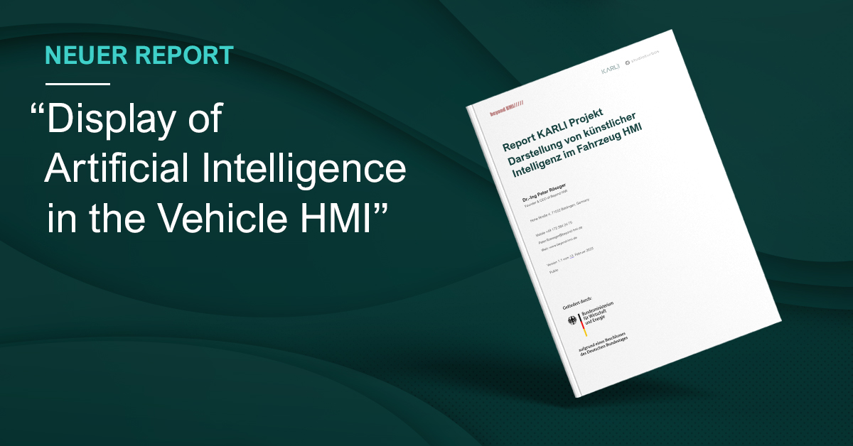 Report abstract: Display of Artificial Intelligence in the Vehicle HMI ...